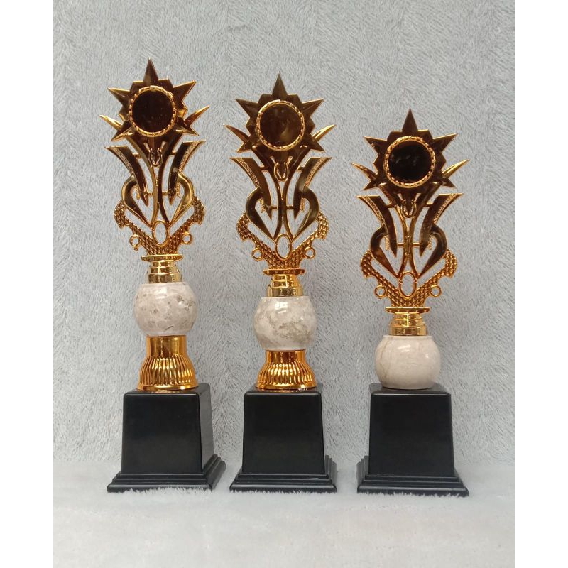 Jual TROPHY PIALA SET MARMER JUARA 123 READY(ISI 3 PCS FREE DESAIN ...