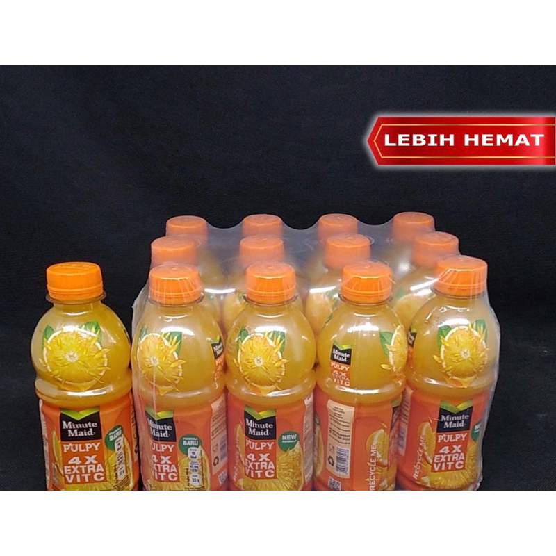 Jual Minute Maid Pulpy Orange Botol Pet 300 ml - ( 1 PACK ISI 12 ...