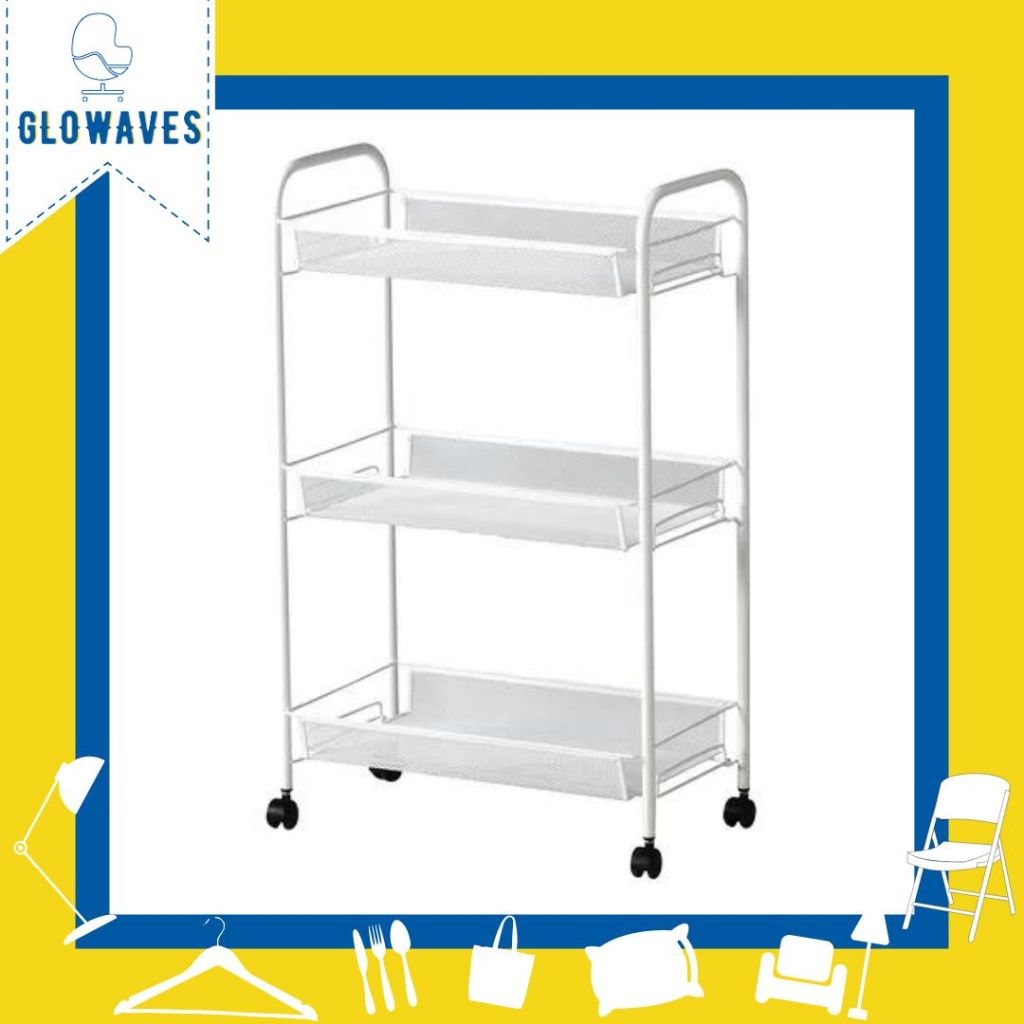 Jual HORNAVAN Troli Beroda / Troli 3 Tingkat / Troli Baja Warna Putih ...