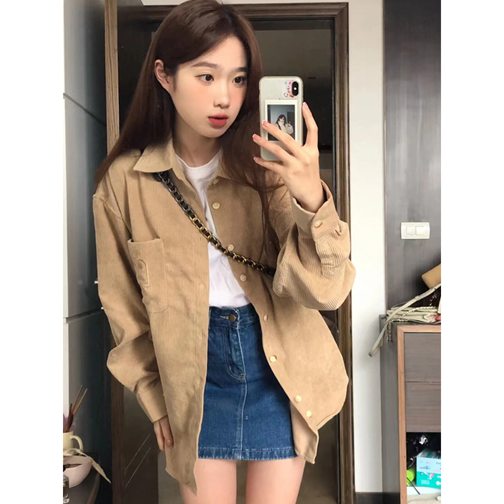 Jual The Monseur Gallery Blouse Corduroy Wanita Kemeja Korduroi Korean ...