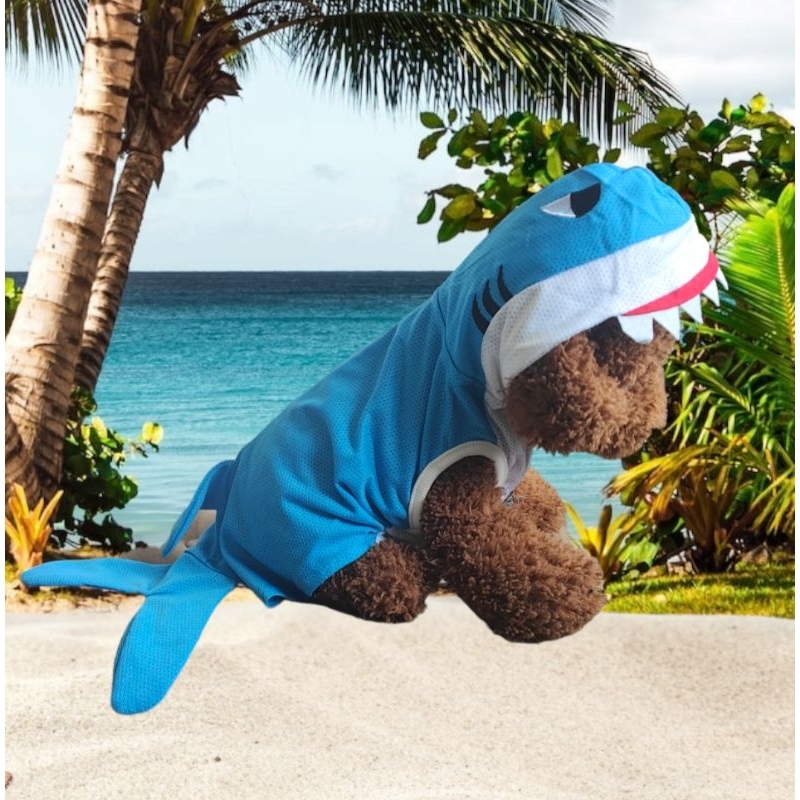 Jual Kostum shark hiu untuk anjing atau kucing /Baju anabul / kostum ...