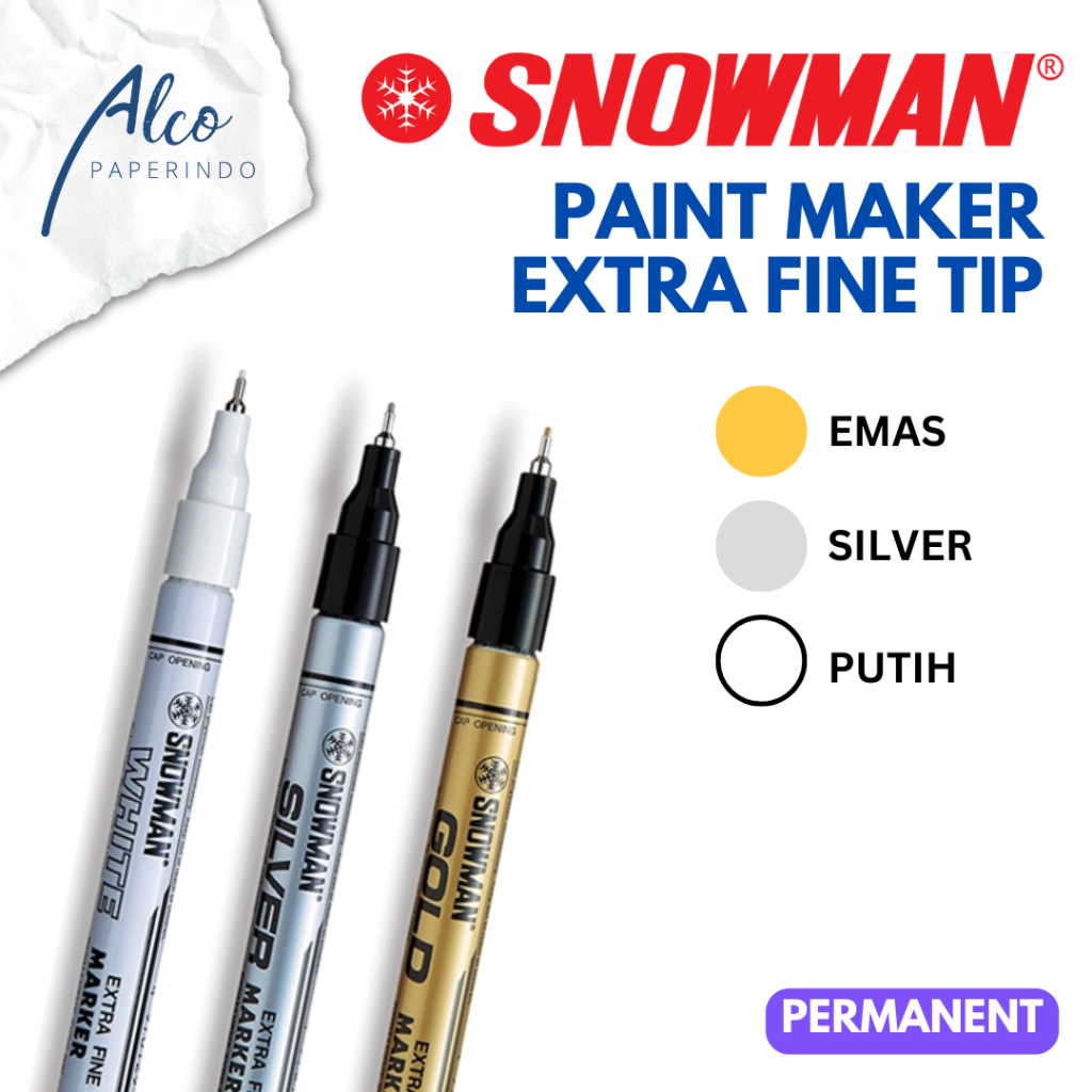 Jual Spidol Putih/Emas/Silver Snowman Extra Fine Tip | Shopee Indonesia