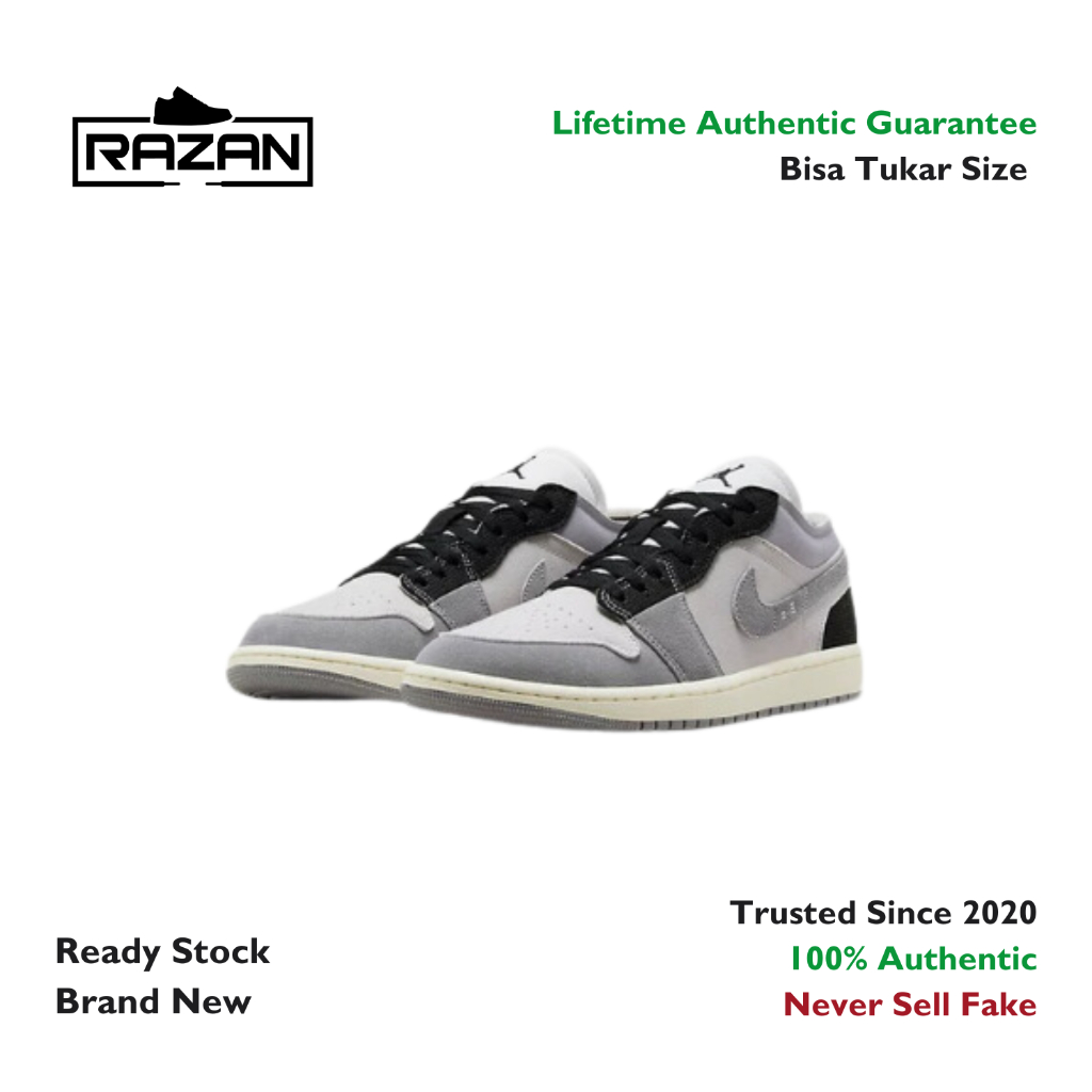 Jual Air Jordan 1 Low SE Craft Inside Out Cement Grey 100% Authentic ...