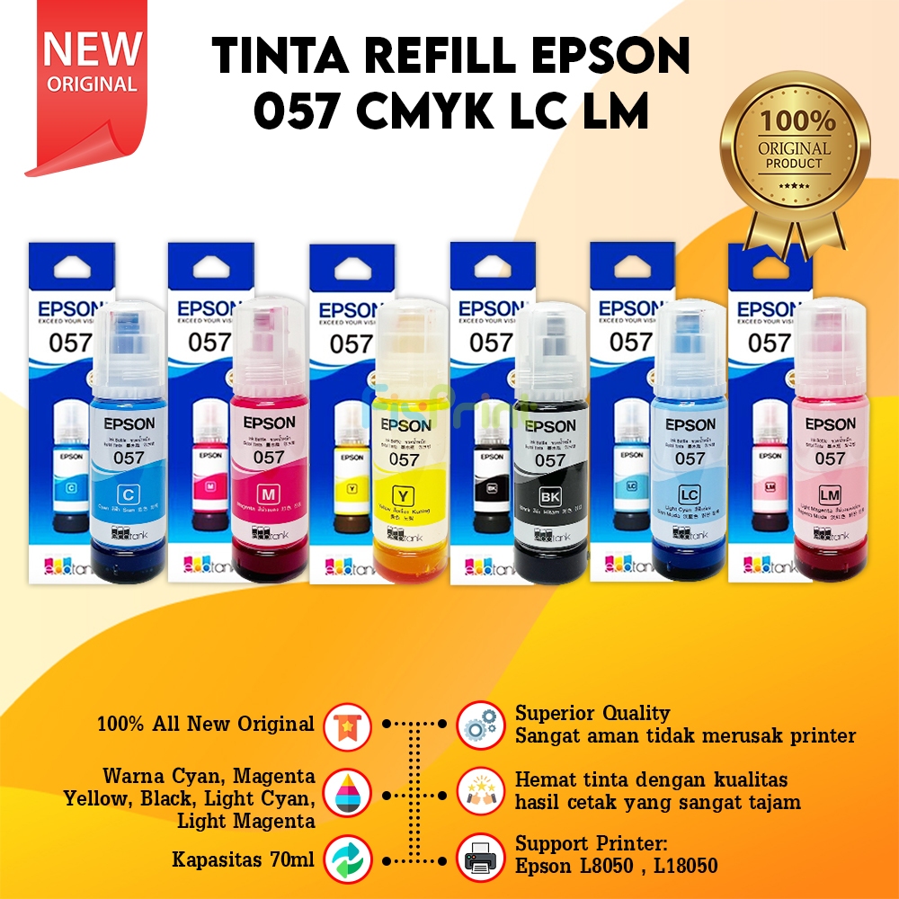 Jual Tinta Refill Epson L 8050 L 18050 Original 057 70ml | Shopee Indonesia