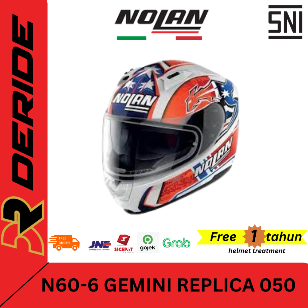 Jual Helm Nolan N60-6 Gemini Replica Motif Casey Stoner 050 Full Face ...