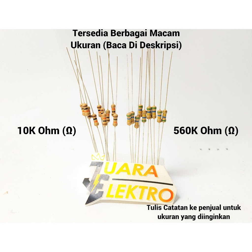Jual (1.000 PCS) RESISTOR 1/4 WATT | Resistor Berbagai Macam Ukuran Ohm ...
