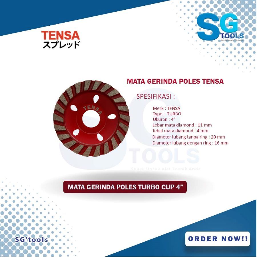 Jual mata gerinda poles TURBO 4" Tensa (Best Product) | Shopee Indonesia