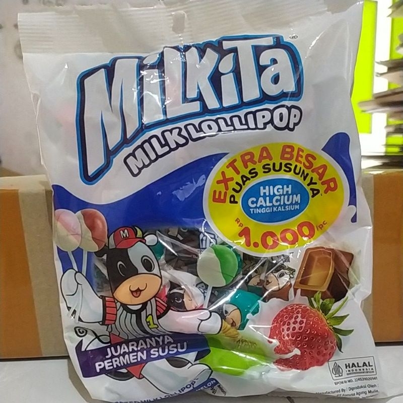 Jual milkita lollipop permen milkita sunduk refill isi 40pcs | Shopee ...