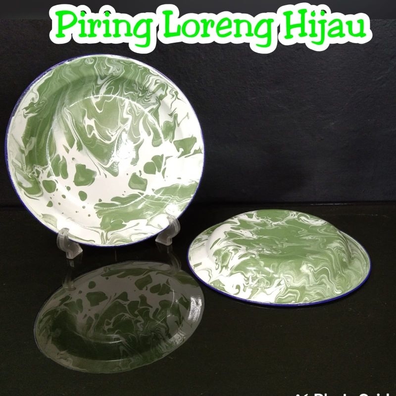 Jual Piring seng blurik piring enamel lurik piring jadul loreng hijau ...