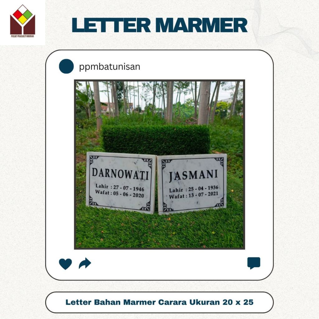 Jual Letter Nama / Nama Kijing / Nama Makam 20x25 Marmer | Shopee Indonesia
