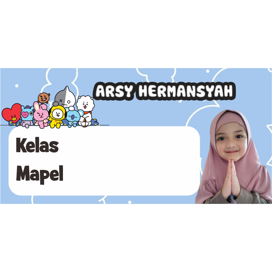 Jual Stiker Mata Pelajaran Stiker Mapel Custom Nama dan foto Motif ...