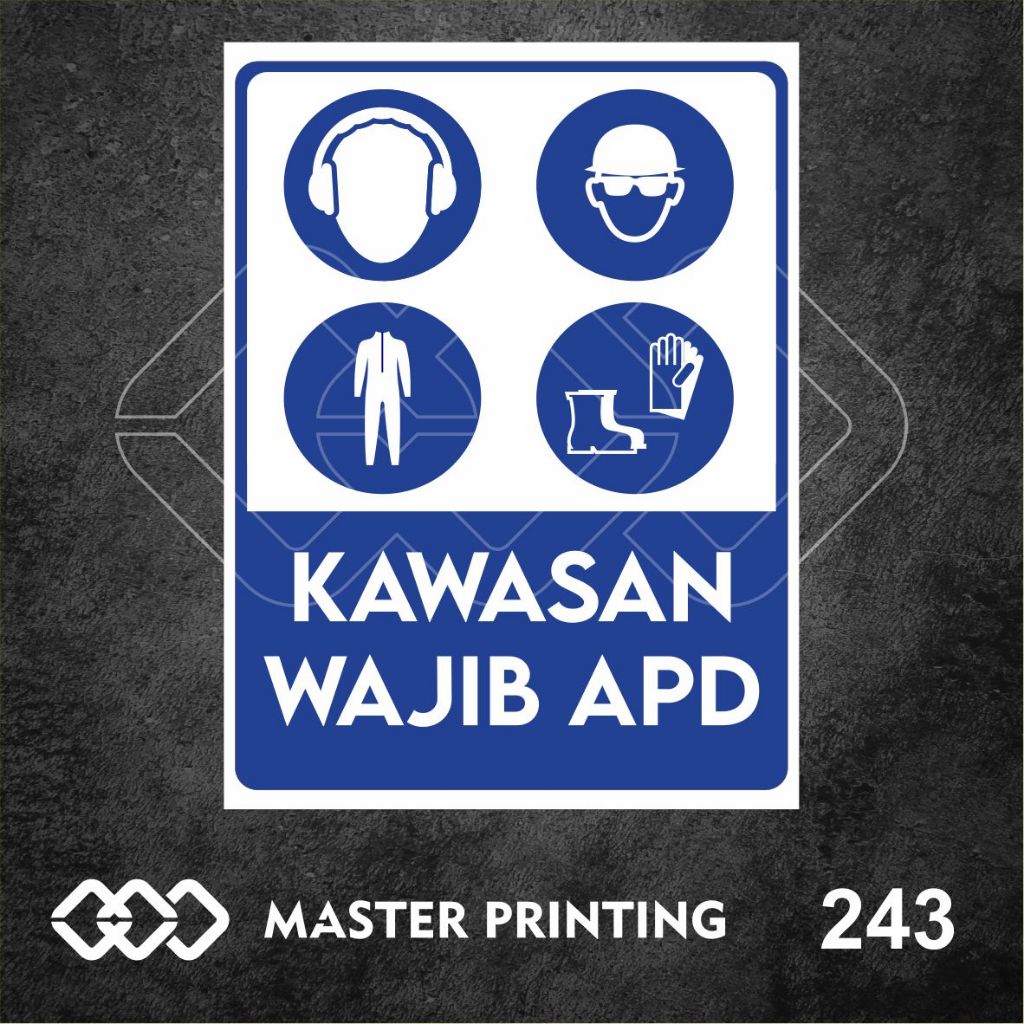 Jual 243 - Stiker Kawasan Wajib APD (Alat Pelindung Diri), Sticker ...