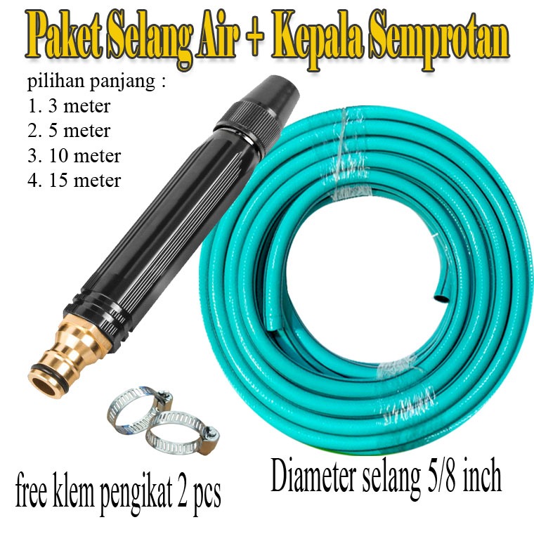 Jual Paket Semprotan Cuci Motor Mobil Kebun Taman Selang Air Dop ...
