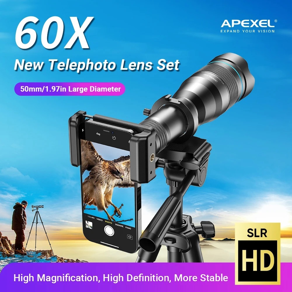 Jual APEXEL 60x Telephoto Smartphone Lens - Lensa Tele 60X Zoom APL ...