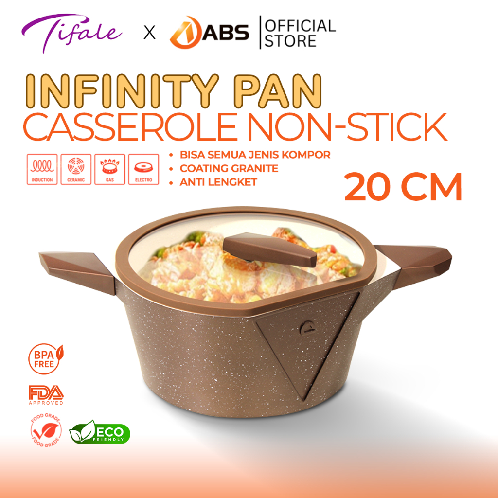 Jual Tifale by ABS Aesthetic Infinity Pan Casserole 20 CM 24 CM + Lid ...