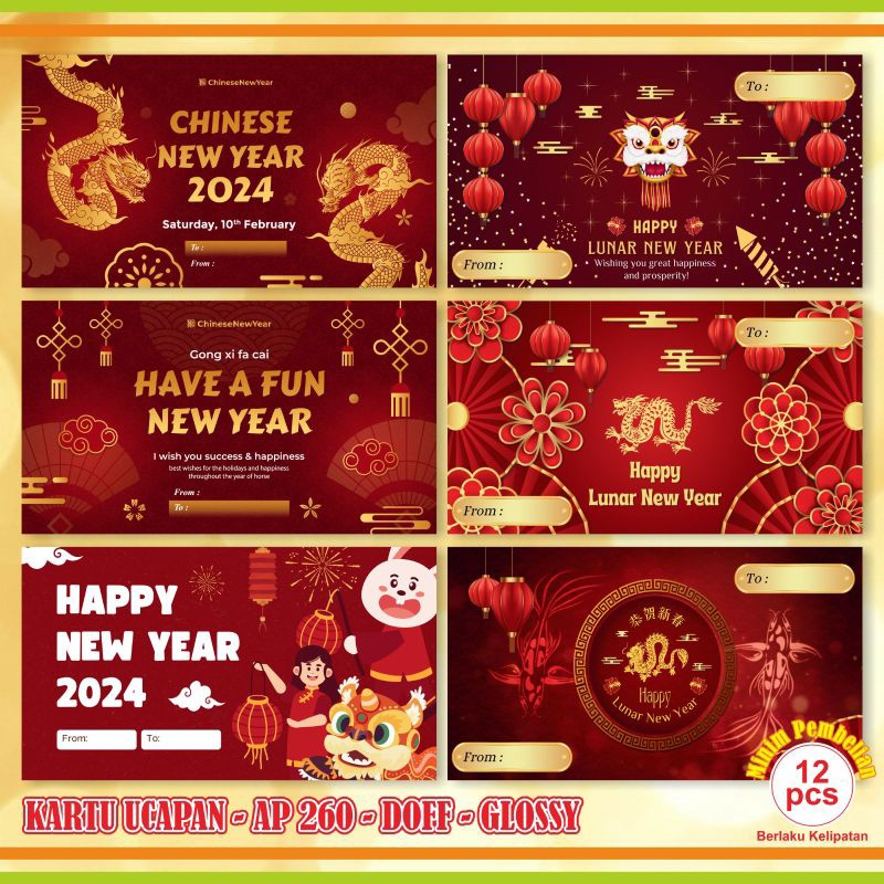 Jual KARTU UCAPAN / IMLEK / 14x7,5cm / THANKS CARD / CHINESS NEW YEAR ...