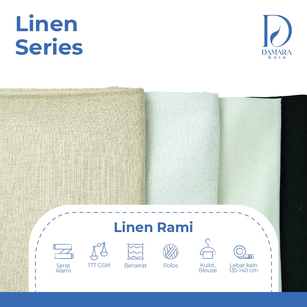 Jual Kain Linen Natural Serat Rami Basic Color | Shopee Indonesia