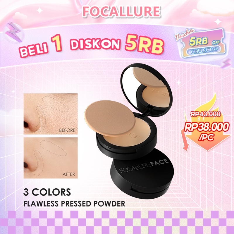 Jual FOCALLURE Oil Control Bedak Padat Matte Pressed powder Natural ...