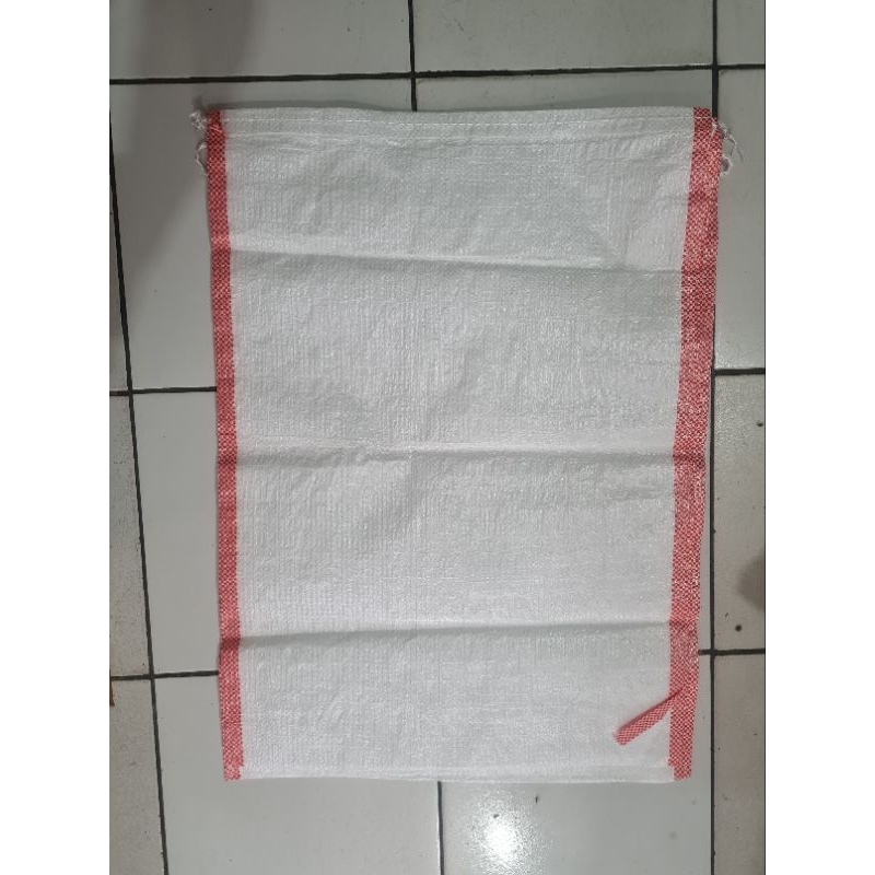 Jual karung sak beras padi gabah sampah 25kg 50 cm x 68 cm putih dof ...