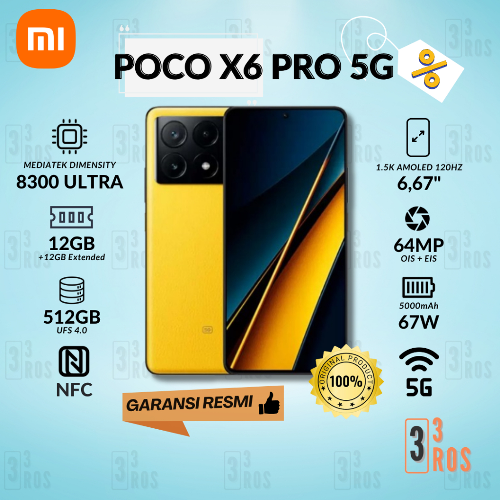 Jual Xiaomi POCO X6 Pro 5G 12/512 Mediatek Dimensity 8300 Ultra ...