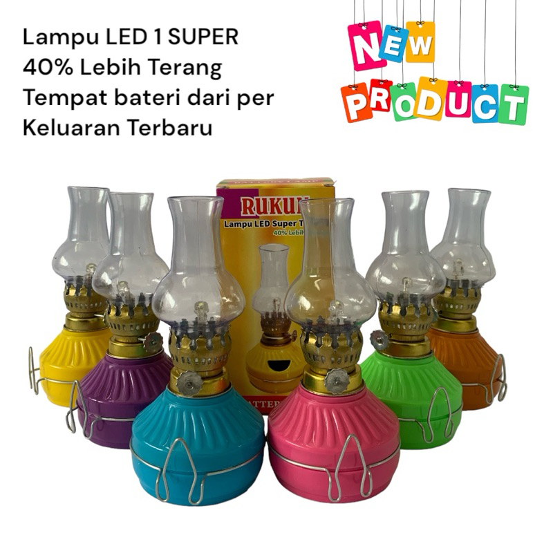 Jual Lampu Teplok LED 1 Baterai 6 warna Super Terang | Shopee Indonesia