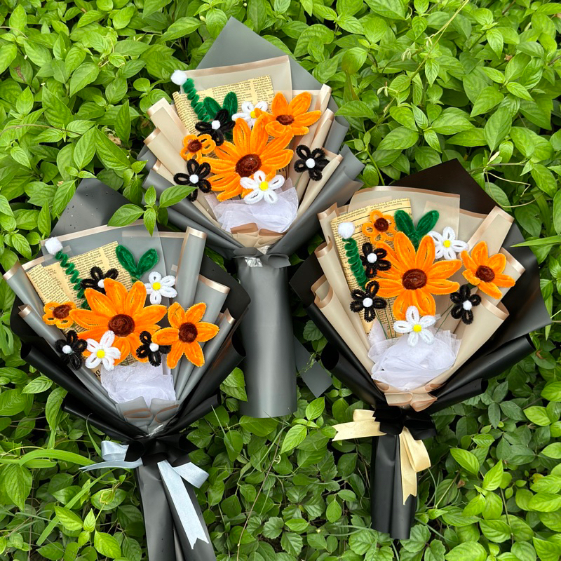 Jual Buket bunga lily buket kawat bulu bunga lily bunga poppy sun ...