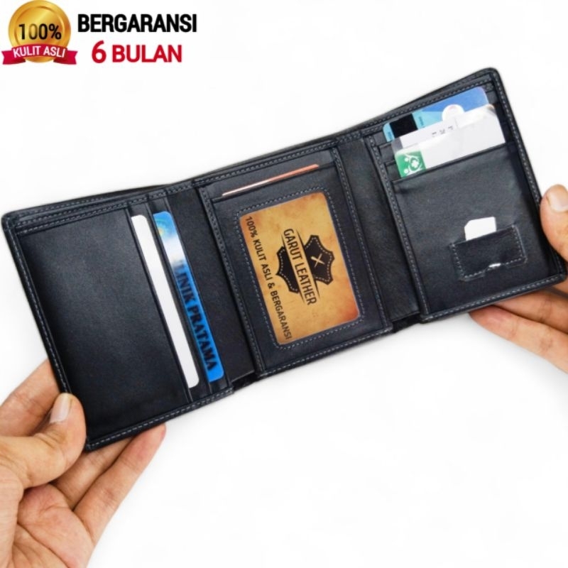 Jual Dompet Kulit Pria Lipat 3 100% ORIGINAL Kulit Asli | Shopee Indonesia