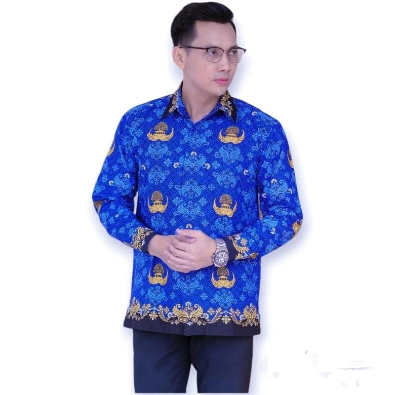 Jual Batik Korpri Terbaru Kerah Hitam Lapis Furing / Batik Korpri Terbaru / Seragam Korpri PNS ...