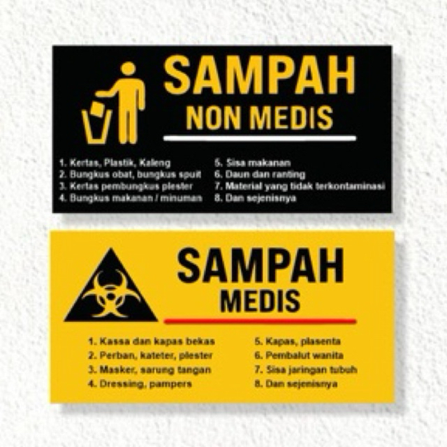 Jual Papan Sign Sampah Medis dan Sampah Non Medis | Signged Tempat ...