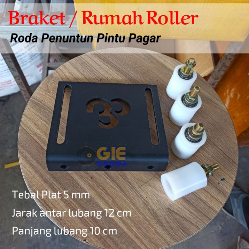 Jual Bracket dudukan roda roller nilon atas penuntun pintu pagar dorong ...