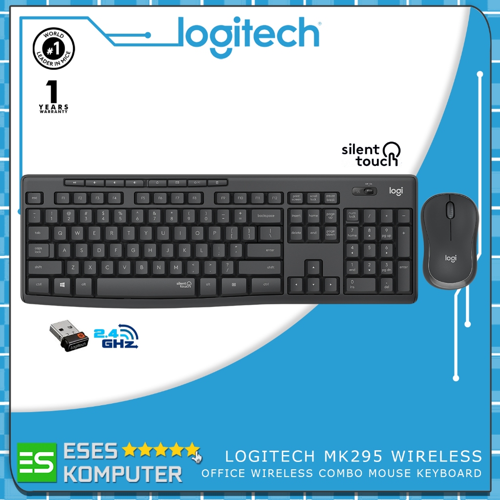 Jual Logitech MK295 Combo Keyboard & Mouse Wireless Silent Multimedia ...