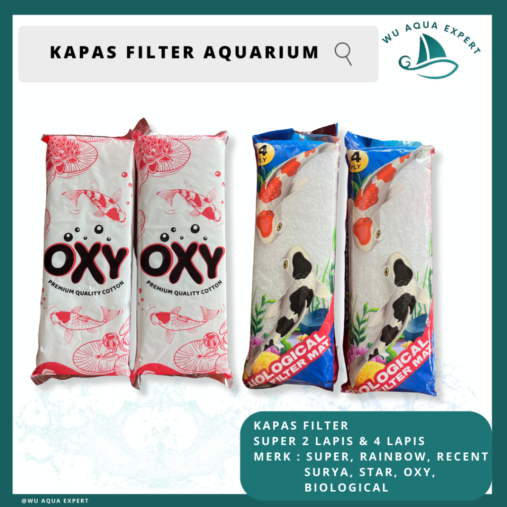 Jual Kapas Filter Aquarium Air Tebal Merk Super Oxy 2 Lapis & 4 Lapis ...
