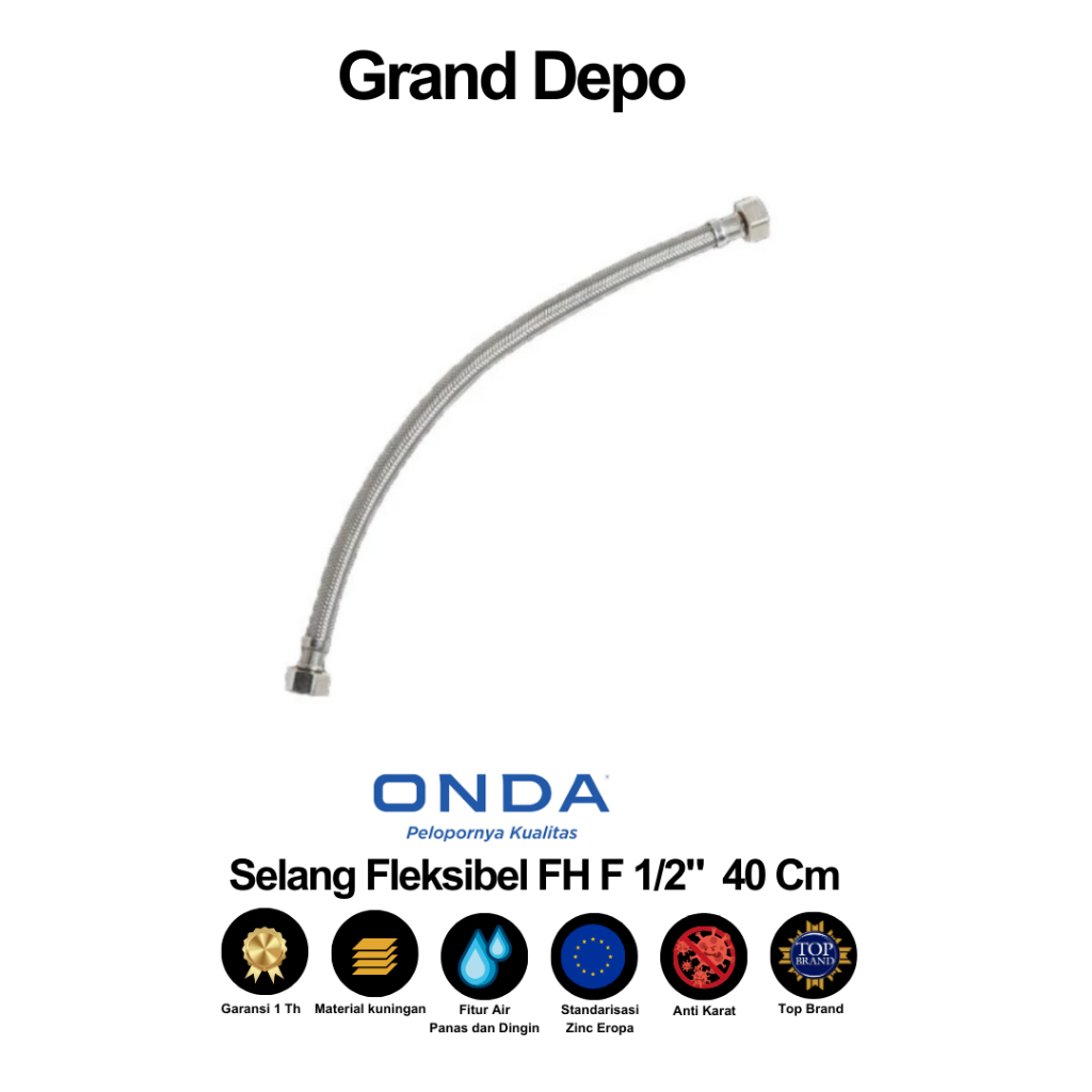 Jual Onda Selang Flexible Hose 40 cm 1/2" / Selang Flexible Onda ...