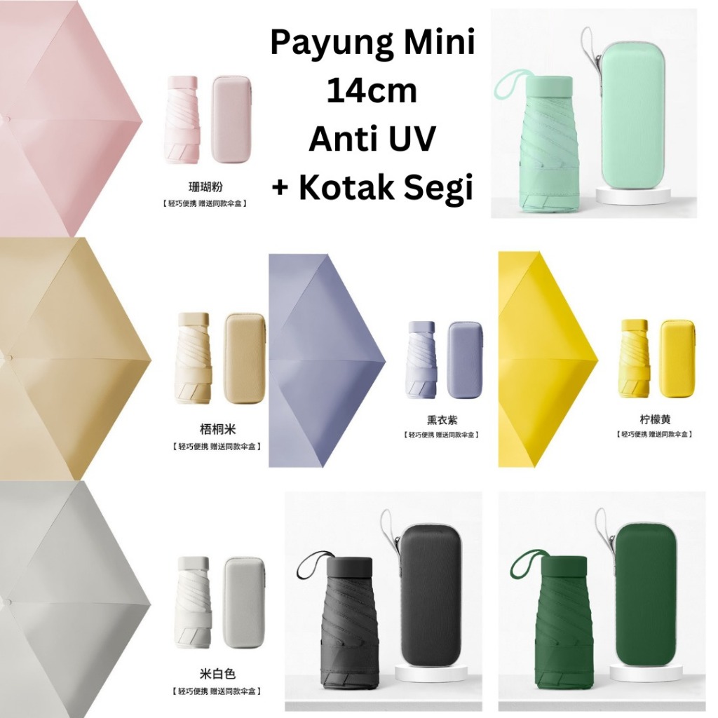Jual Payung Lipat Mini Anti UV Payung Mini Segi Kotak Cute Umbrella ...