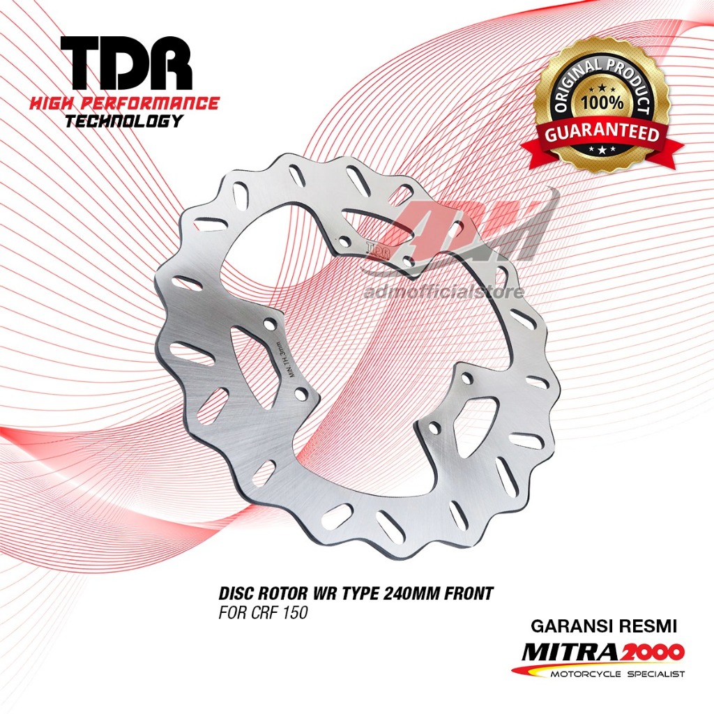 Jual Piringan Cakram TDR CRF 150 Disc Rotor WR Type (Depan & Belakang ...