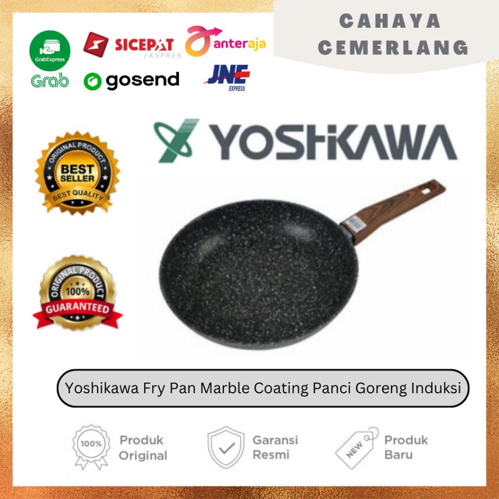Jual Yoshikawa Fry Pan Marble Coating Panci Goreng Induksi | Shopee Indonesia