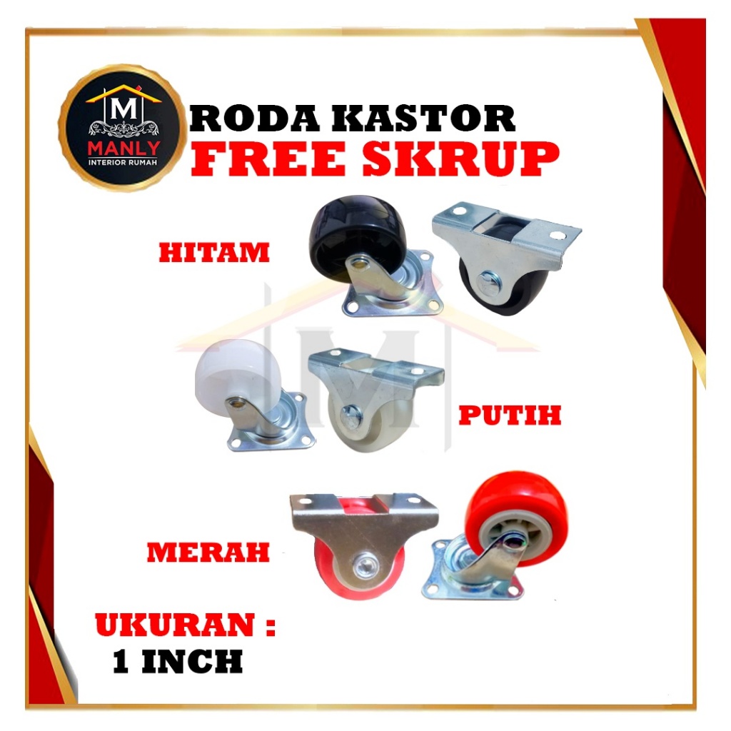 Jual Roda Kastor Lemari 1 Inch Mati / Roda Kastor Troly / Roda Kastor ...