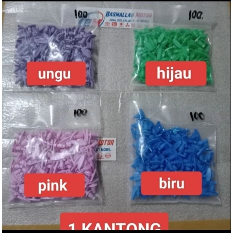 Jual Klip clip kancing T kancing karet spoon balon pintu mobil isi 100 ...
