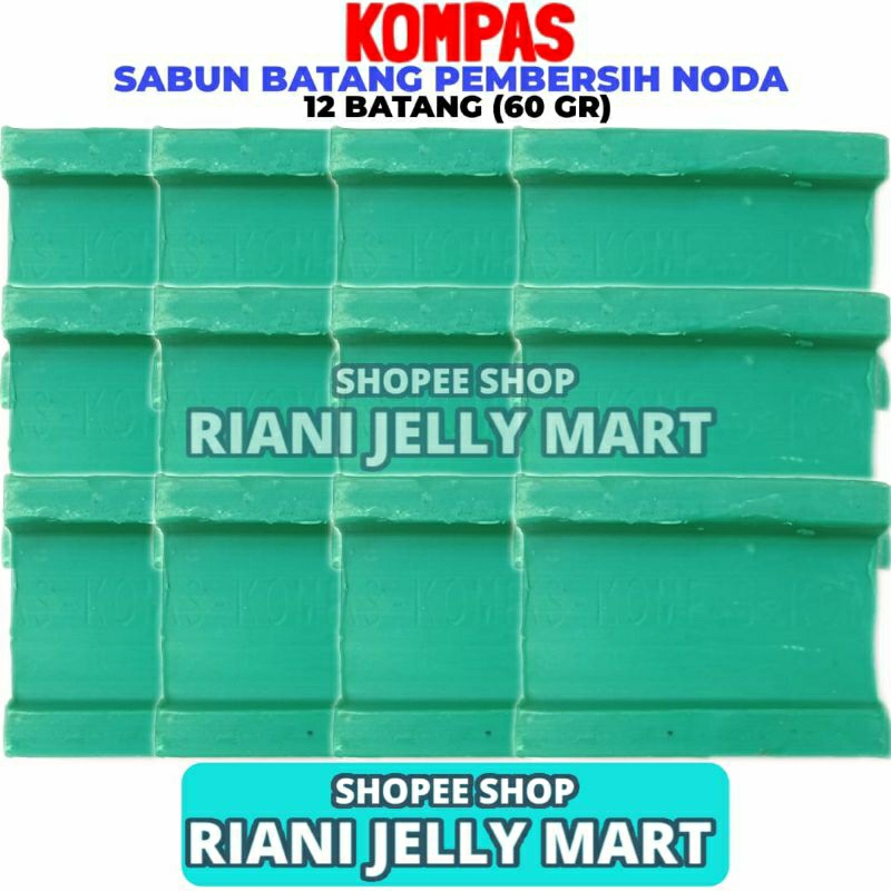 Jual Sabun Batang Kompas Hijau Pembersih Noda 12 Batang 60GR | Shopee ...