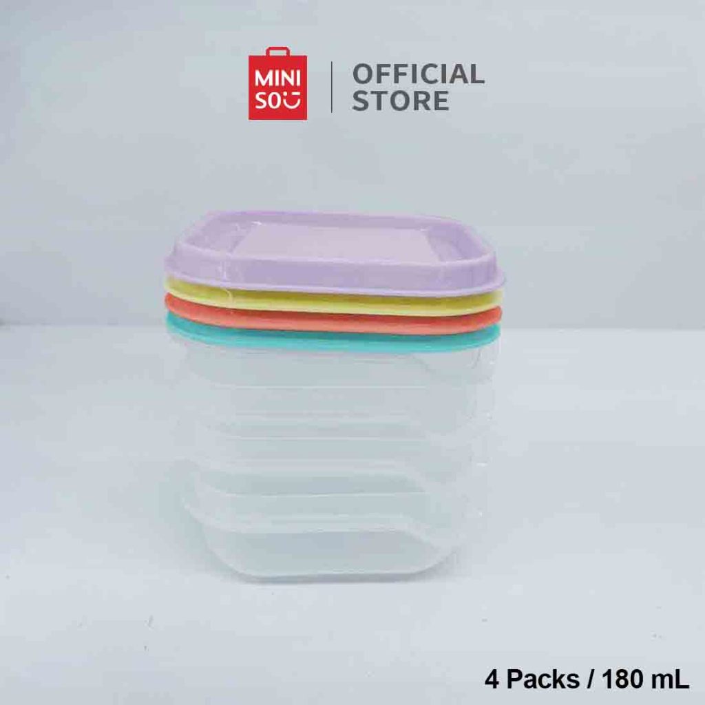 Jual Miniso X Color Crisper Square 4Pcs/180Ml Food Container Kotak ...