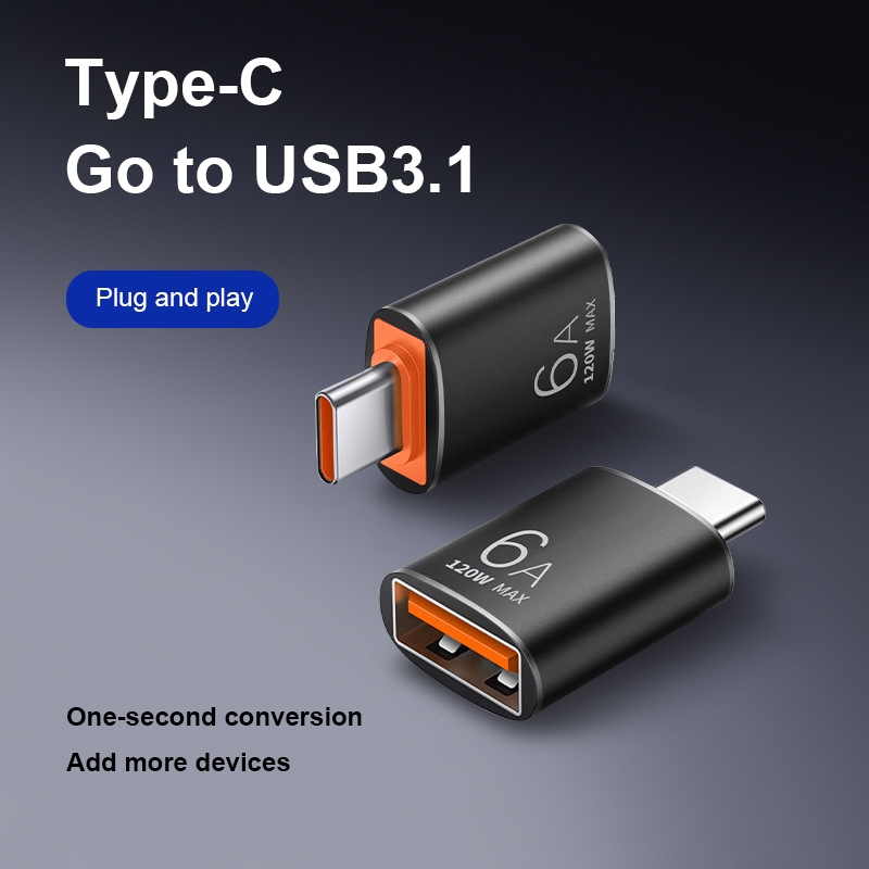 Jual Adapter converter USB 6A USB A to TYPE C Female Quick Charge OTG ...