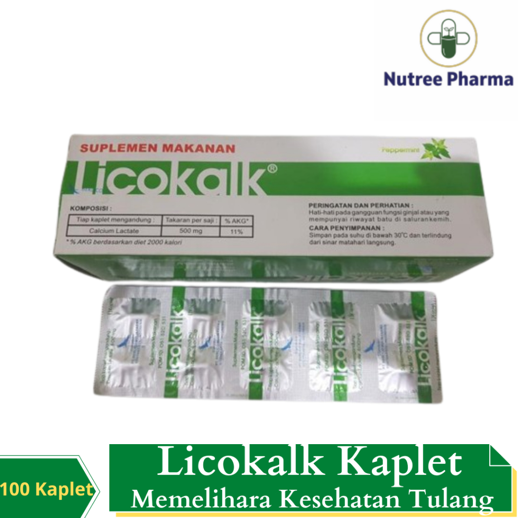 Jual ⚡MURAH & DIJAMIN ORI⚡ LICOKALK 500 MG BOX ISI 100 KAPLET | Vitamin ...