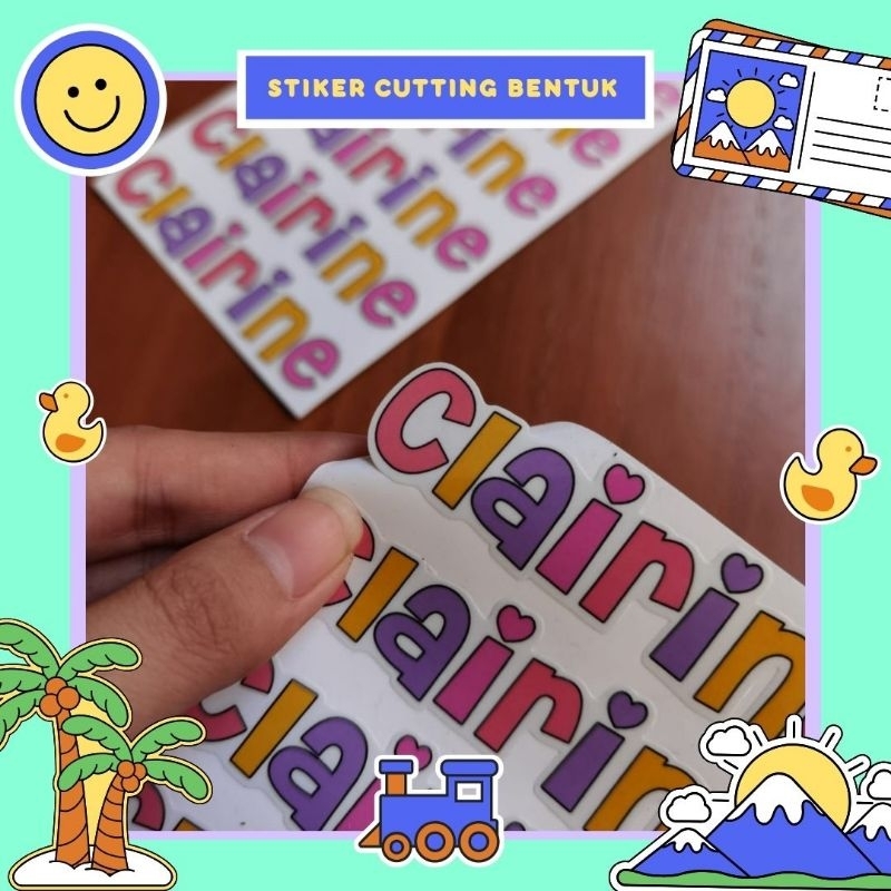 Jual Sticker Cutting Nama Custom 40 Pcs Bebas Desain Suka-Suka ...