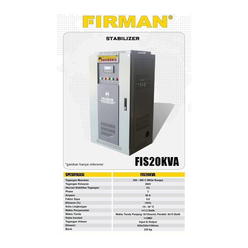 Jual Stabilizer LISTRIK FIS20KVA FIRMAN 3 Phase 20KVA INDUSTRIAL ...