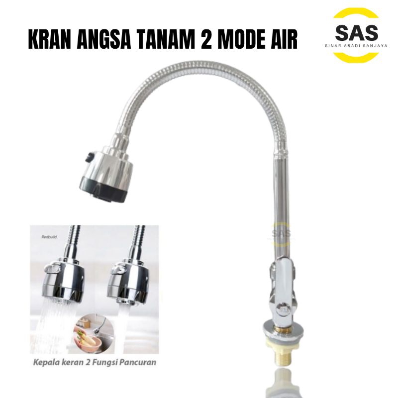 Jual [SAS] Kran Angsa Cuci Piring tanam drat 1/2 inch / Keran Flexible ...