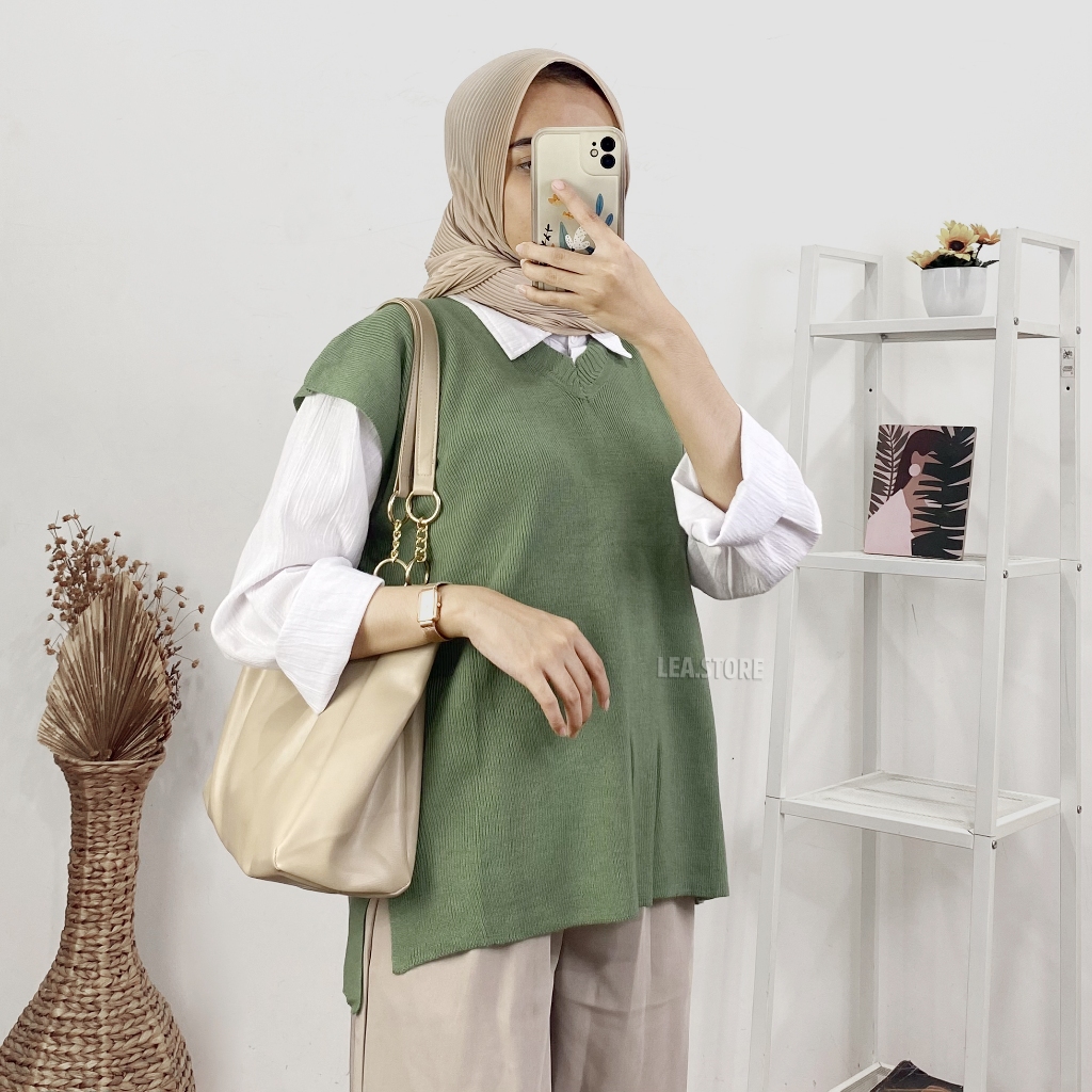 Jual MITA VEST KNIT / ROMPI RAJUT WANITA / LEA STORE | Shopee Indonesia