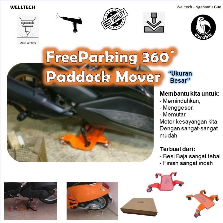 Jual FreeParking 360 Paddock Mover Besar Main Standar Tengah di Ban ...