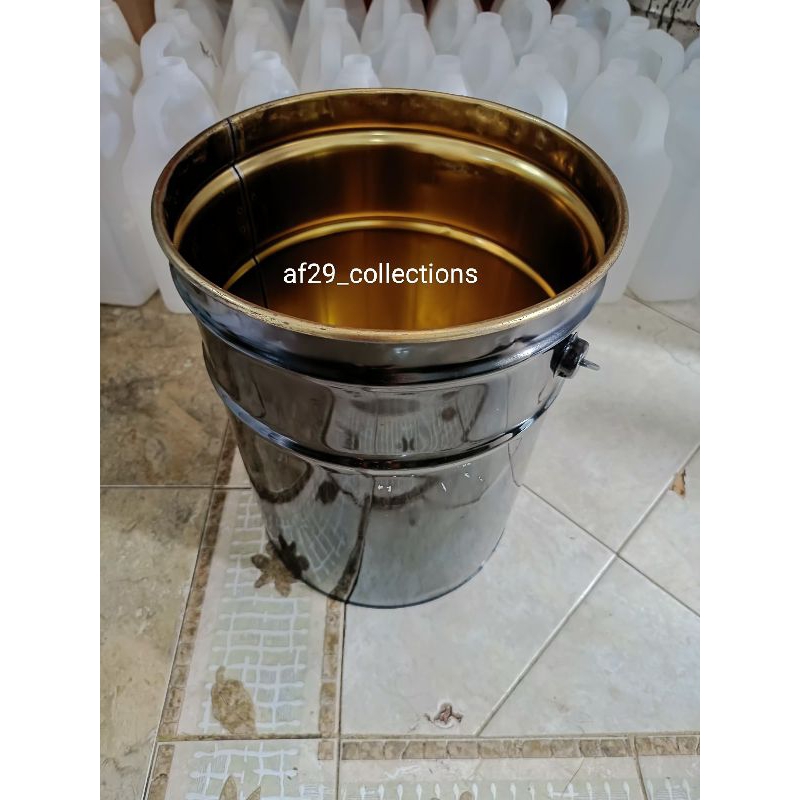Jual ember kaleng 25 liter / ember besi warna hitam lengkap dengan ...