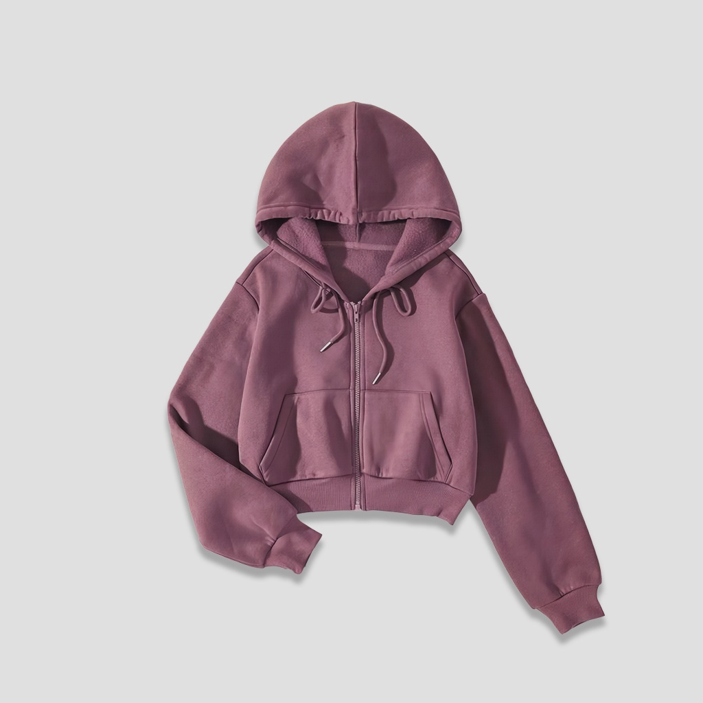 Jual NV HOODIE ZIPPER CROP PREMIUM ORIGINAL ALL SIZE FLEECE WANITA OVERSIZE SWEATER BASIC ...