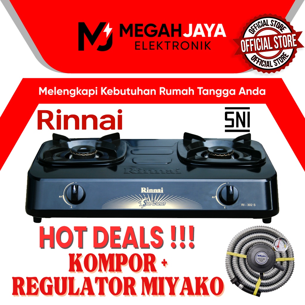 Jual [COD READY] PAKET HEMAT KOMPOR + REGULATOR RINNAI RI 302S / RI ...